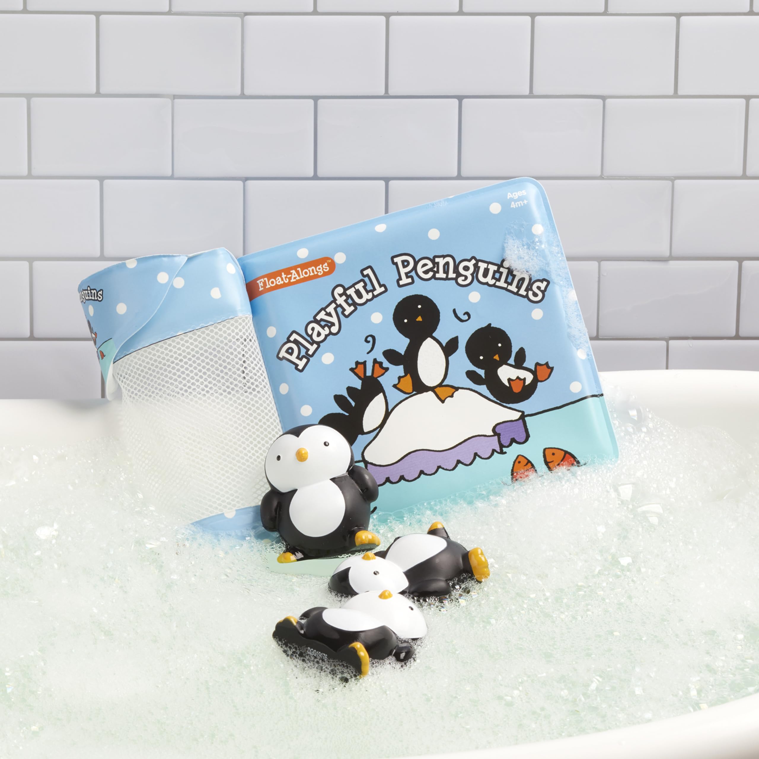 Melissa & Doug Childrenââ‚¬s Book - Float-Alongs: Playful Penguins (Bath Book + 3 Floating Penguin Toys), Small, Multi