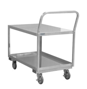 durham sldo16243625pu stainless low deck cart, 2 shelves