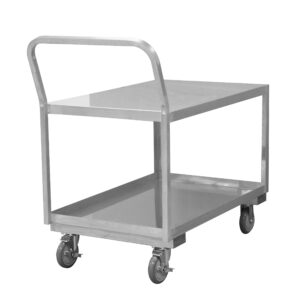 durham sldo16304825pu stainless low deck cart, 2 shelves