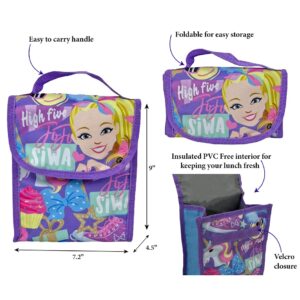 RALME JoJo Siwa Backpack 5 Pc. Set for Girls, 16 in. Sequin Backpack w/JoJo Lunch Bag & Pencil Case