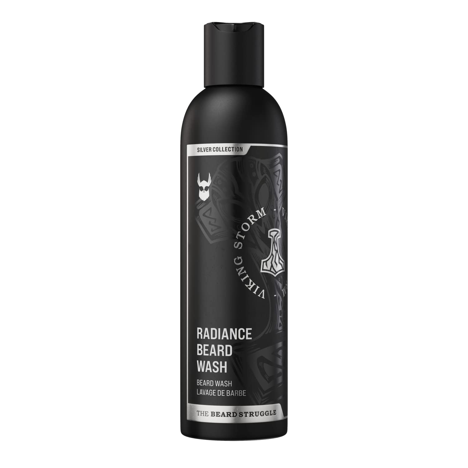 The Beard Struggle - Radiance Beard Wash - Silver Collection, Viking Storm - Cleanse, Nourish, & Softens Beard - Viking Beard Wash for Men (8 Fl oz)