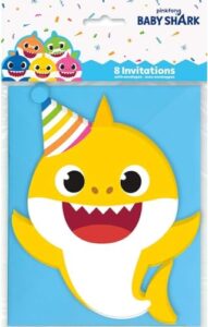 unique baby shark large invitations - 8 count