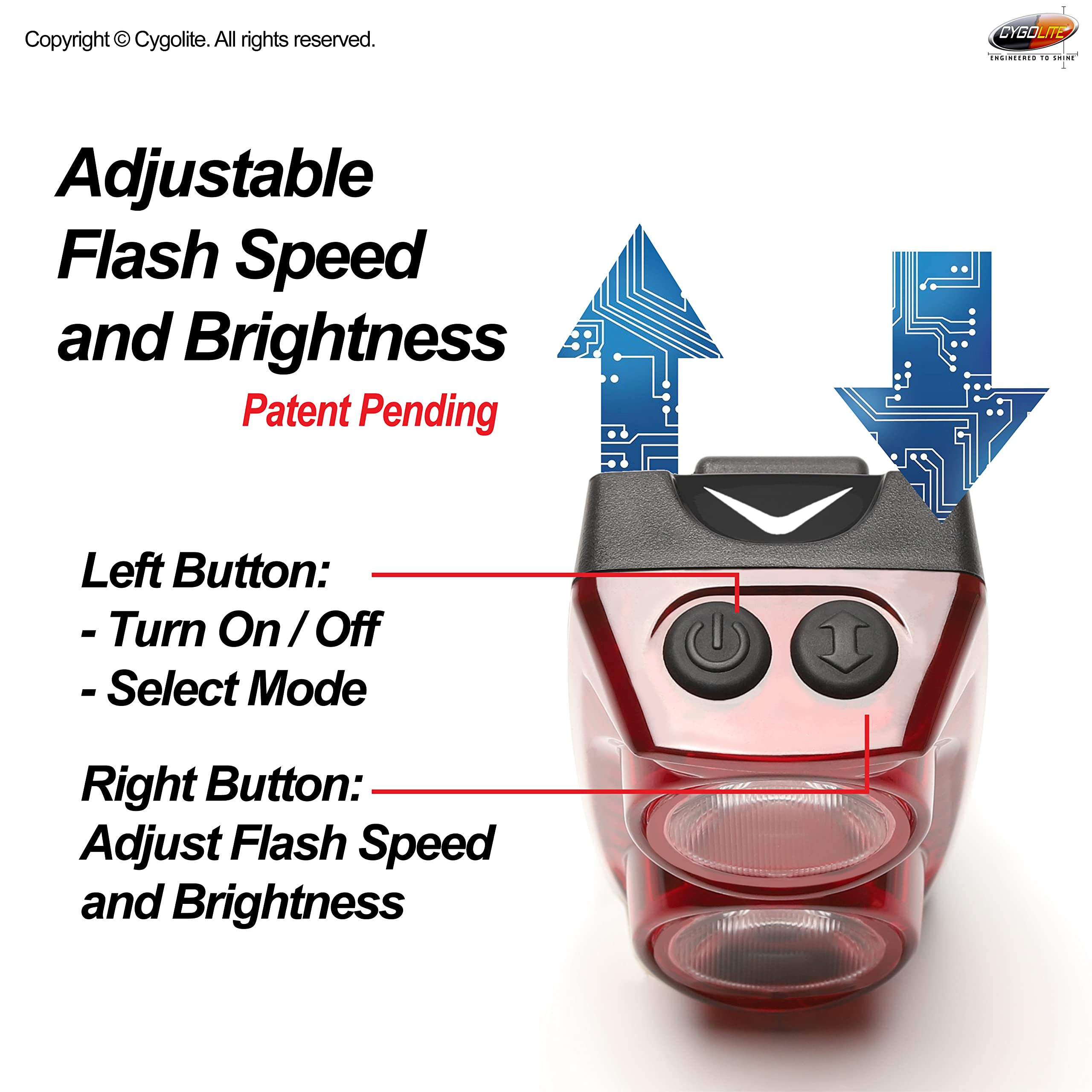 Cygolite Hypershot – 350 Lumen Bike Tail Light– 7 Night & Daytime Modes–User Adjustable Flash Speeds- Compact & Durable–IP64 Water Resistant–Secured Hard Mount–USB Rechargeable–Great for Busy Streets