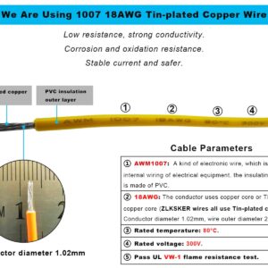 ZLKSKER 8 Pin CPU Power Cable/Adapter (8 Inch, 18AWG), 8 Pin Male (4+4) to 8 Pin Female Connector, ATX 12V Internal Power Extension Cable