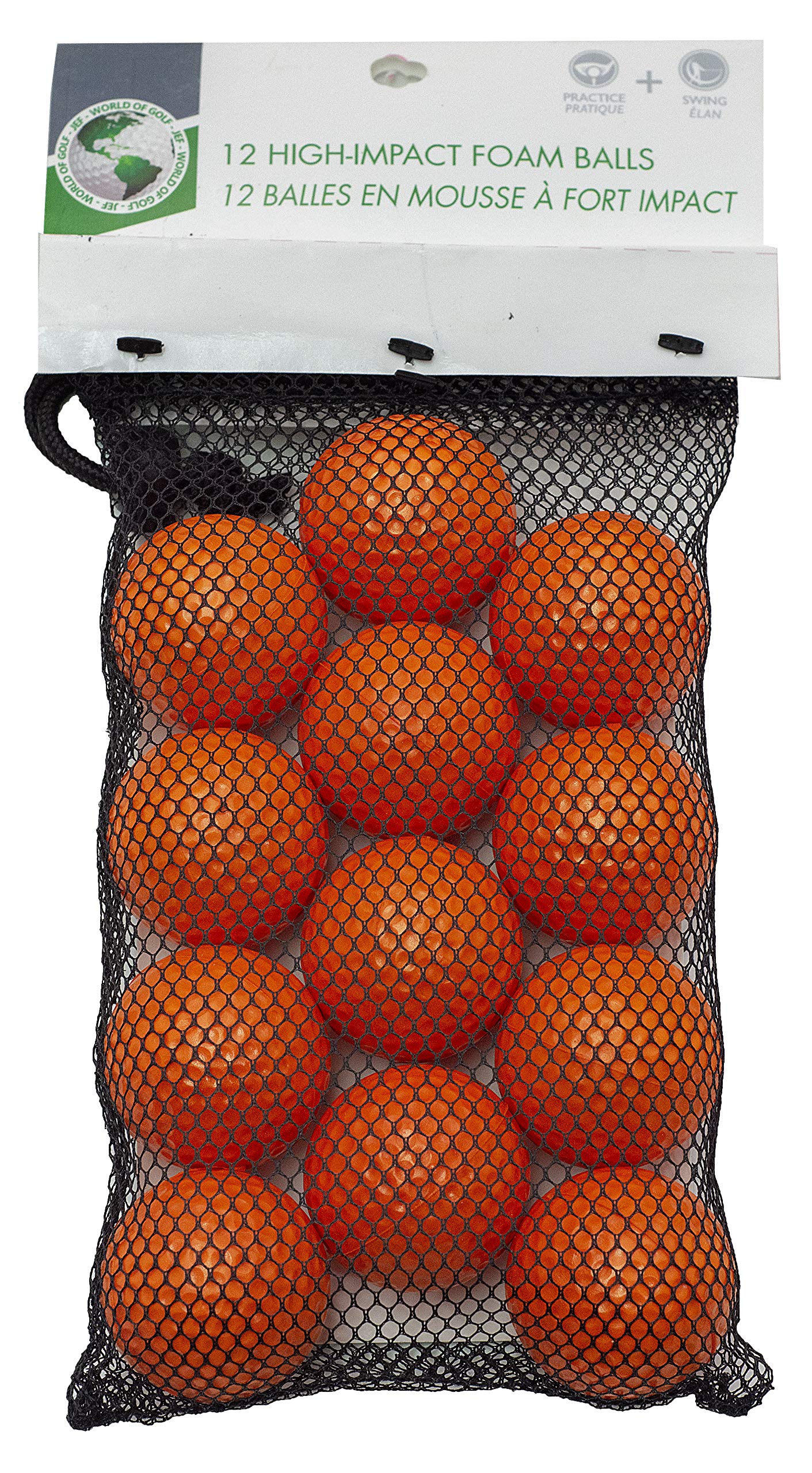 JEF World of Golf High Impact Foam Balls, Orange