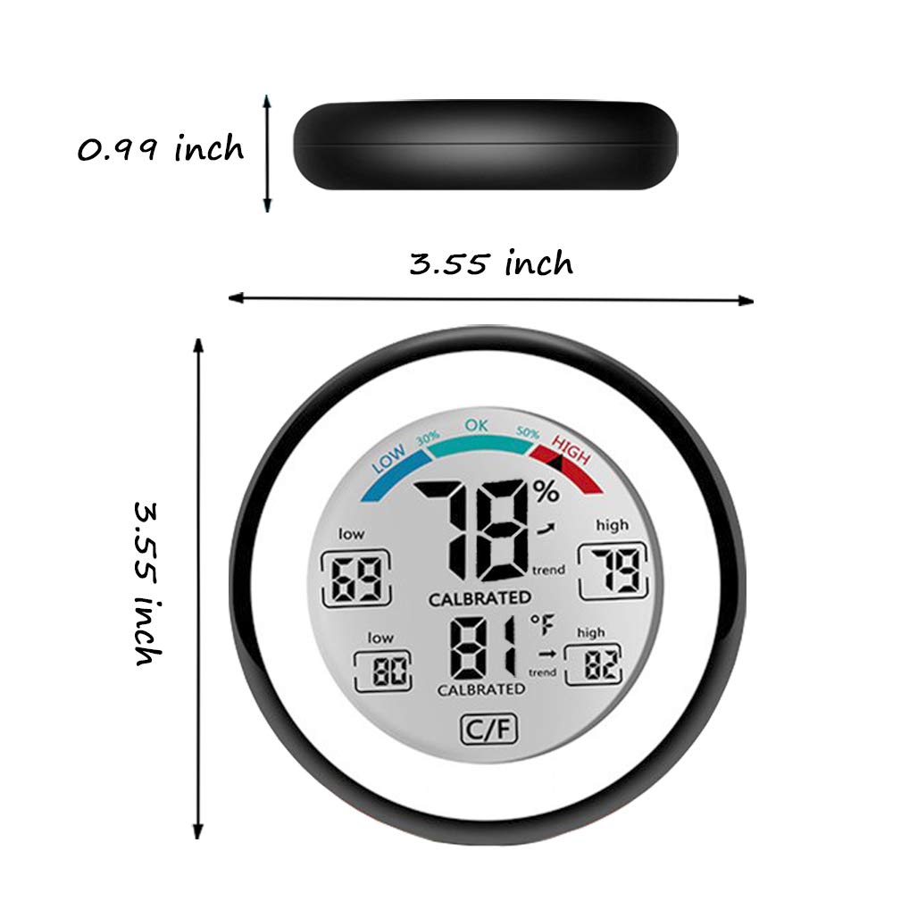 NANGOALA Digital Humidity Monitor Hygrometer Thermometer, Indoor Room Home Temperature Humidity Monitor, Humidity Humidifier Monitor Gauge Meter Reader for Home, Office, Baby Room & Greenhouse