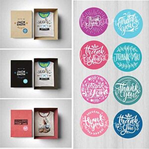 Thank You Stickers Roll of 1000 1.5 Inch 8 Designs Thank You Sticker Small Business Thank You Stickers Pink Thank You Stickers for Packaging Stickers Thank You Large Thank You Stickers