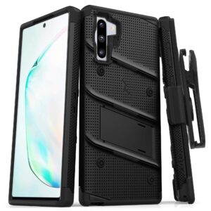 zizo bolt cover - case for samsung galaxy note 10 & kickstand and holster (black