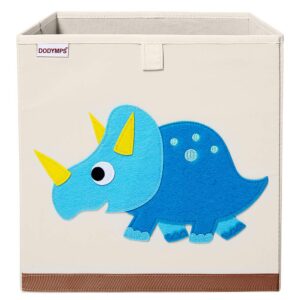 dodymps foldable animal toy storage bins/cube/box/chest/organizer for kids & nursery, 13 inch (cute triceratops)