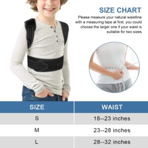 Posture Corrector for Kids, Upper Back Brace Adjustable Back Straighter with Shoulder Pads for Teenagers to Provide Spinal Support, Improve Posture and Prevent Slouching (M)