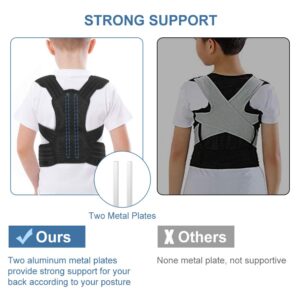 Posture Corrector for Kids, Upper Back Brace Adjustable Back Straighter with Shoulder Pads for Teenagers to Provide Spinal Support, Improve Posture and Prevent Slouching (M)