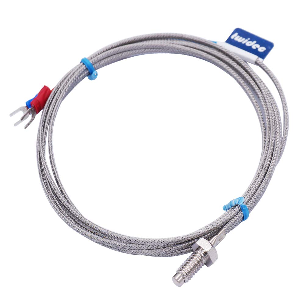 Twidec/1/4" Screw Probe Temperature Sensor K Type Thermocouple 2 Meters Cable Temperature Range: 0-600°C LT-104