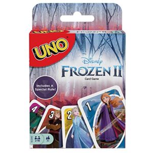 mattel games uno disney frozen ii card game for kids and family with 112 cards and instructions, makes a great game for kids 7 years old and up