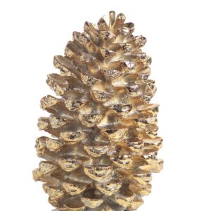 Zodax Gold Decorative Pinecone Figurine Holiday Accents, Large