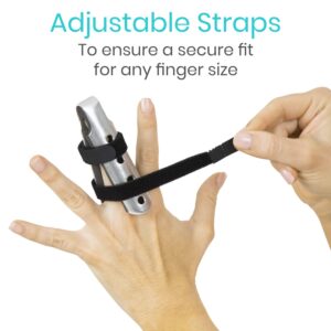 Vive Finger Splints - Mallet Brace For Trigger, Middle, Pinky, Ring, Dislocated Thumb Support - Metal Aluminum Immobilizer with Foam (3 Count (Pack of 1))