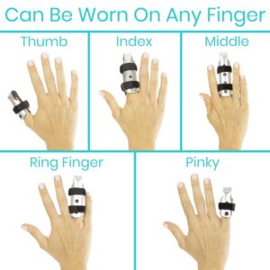 Vive Finger Splints - Mallet Brace For Trigger, Middle, Pinky, Ring, Dislocated Thumb Support - Metal Aluminum Immobilizer with Foam (3 Count (Pack of 1))