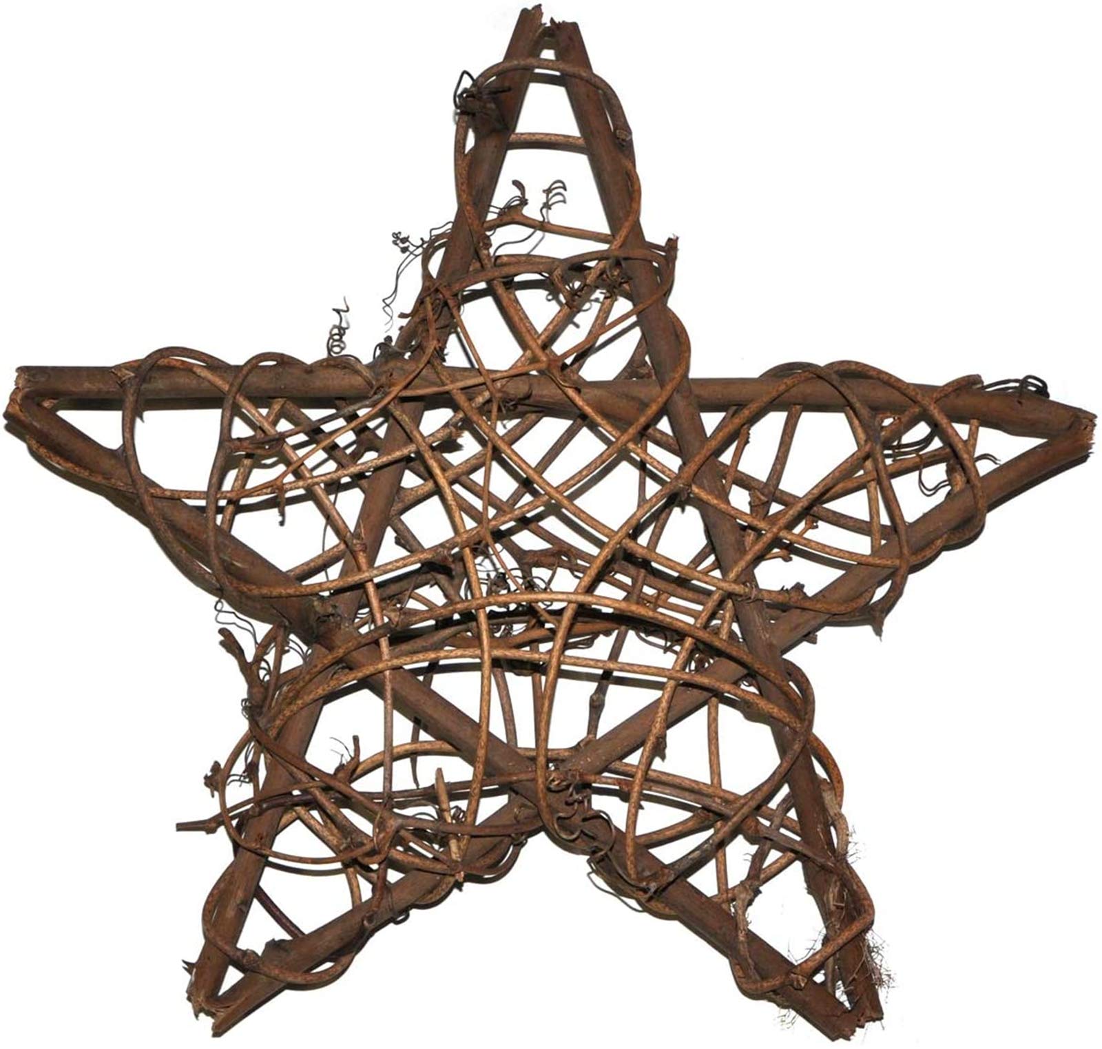 Natural Wicker Rattan Stars for Home Garden Wreath Tree Decoration Home Garden DIY Craft Art Wedding Decoration 20 Pcs(9cm)