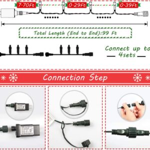 Christmas Lights Outdoor, 105FT 300 LED Christmas Tree Lights Indoor with 8 Modes, End-to-End Plug, UL Certified, Waterproof Fairy String Lights for Xmas Tree Decorations Garden Party(Warm White)