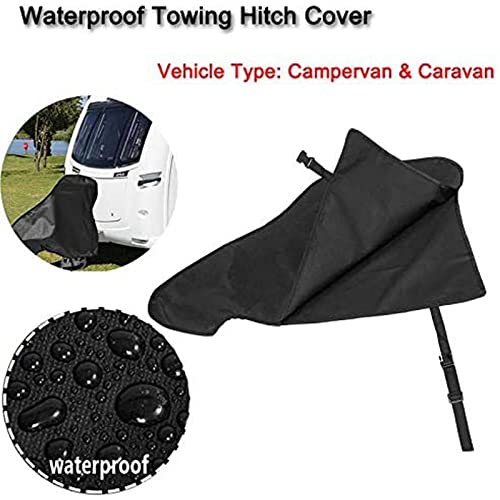 Caravan Hitch Cover,Universal Waterproof Breathable Tow Hitch Cover Tongue Jack Cover PVC Trailer Tow Ball Coupling Lock