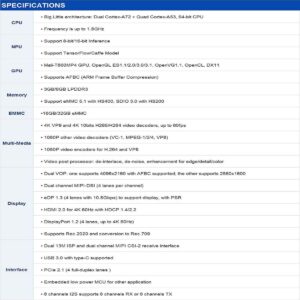 youyeetoo Toybrick Rockchip RK3399Pro TB-RK3399ProD Single Board Computer Support for AI and Machine Learning with Caffe and TensorFlow,NPU Up to 3.0 Tops