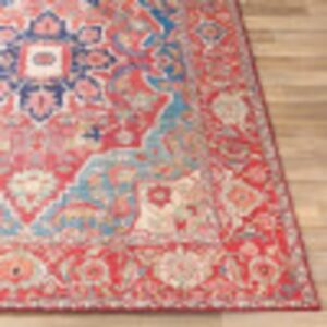 Livabliss Lyyti Area Rug 2'6" x 7'6", 2 ft 6 in x 7 ft 6 in, Bright Red/Blue