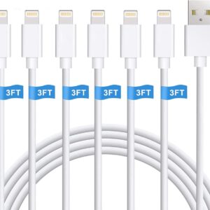 Sundix iPhone Charger, 6Pack 3FT Lightning Cable iPhone Charger Cable Charging Cord Compatible iPhone 14/13/12/12Pro/12ProMax/11/11Pro/11Pro MAX/XS/XS MAX/XR/X/8/8Plus/7/7Plus and More