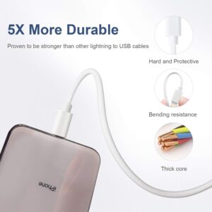 Sundix iPhone Charger, 6Pack 3FT Lightning Cable iPhone Charger Cable Charging Cord Compatible iPhone 14/13/12/12Pro/12ProMax/11/11Pro/11Pro MAX/XS/XS MAX/XR/X/8/8Plus/7/7Plus and More