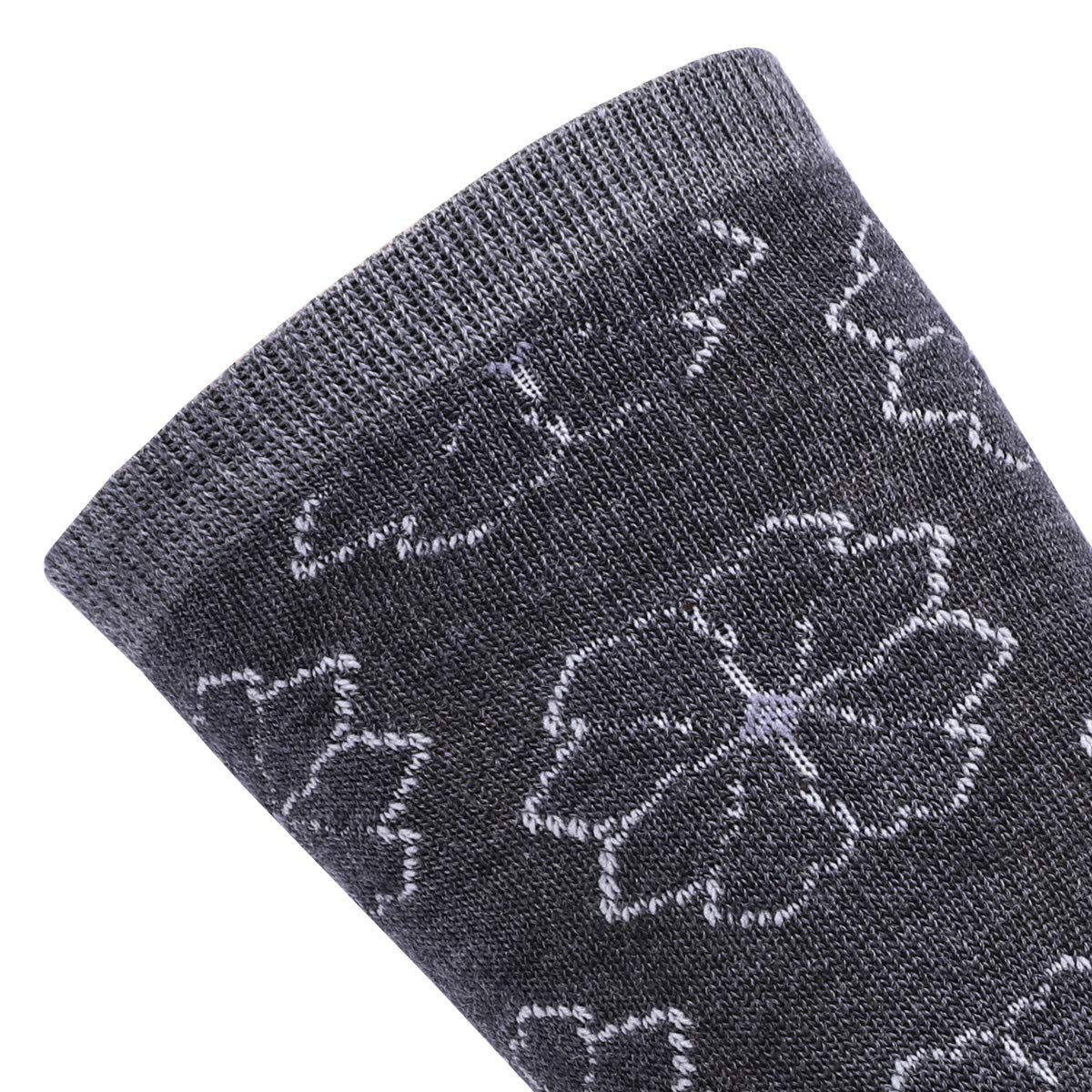 EnerWear 4P 86% Merino Wool Women's Outdoor Hiking Trail Crew Socks (US Shoe Size 4-10, Flower/Dark Grey/Multi)