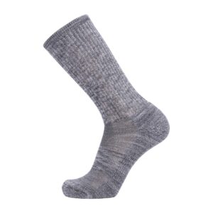 EnerWear 4P 86% Merino Wool Women's Outdoor Hiking Trail Crew Socks (US Shoe Size 4-10, Flower/Dark Grey/Multi)