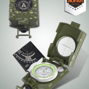 AOFAR Military Compass AF-4074 Camo for Hiking,Lensatic Sighting Waterproof,Durable,Inclinometer for Camping,Boy Scount,Geology Activities Boating