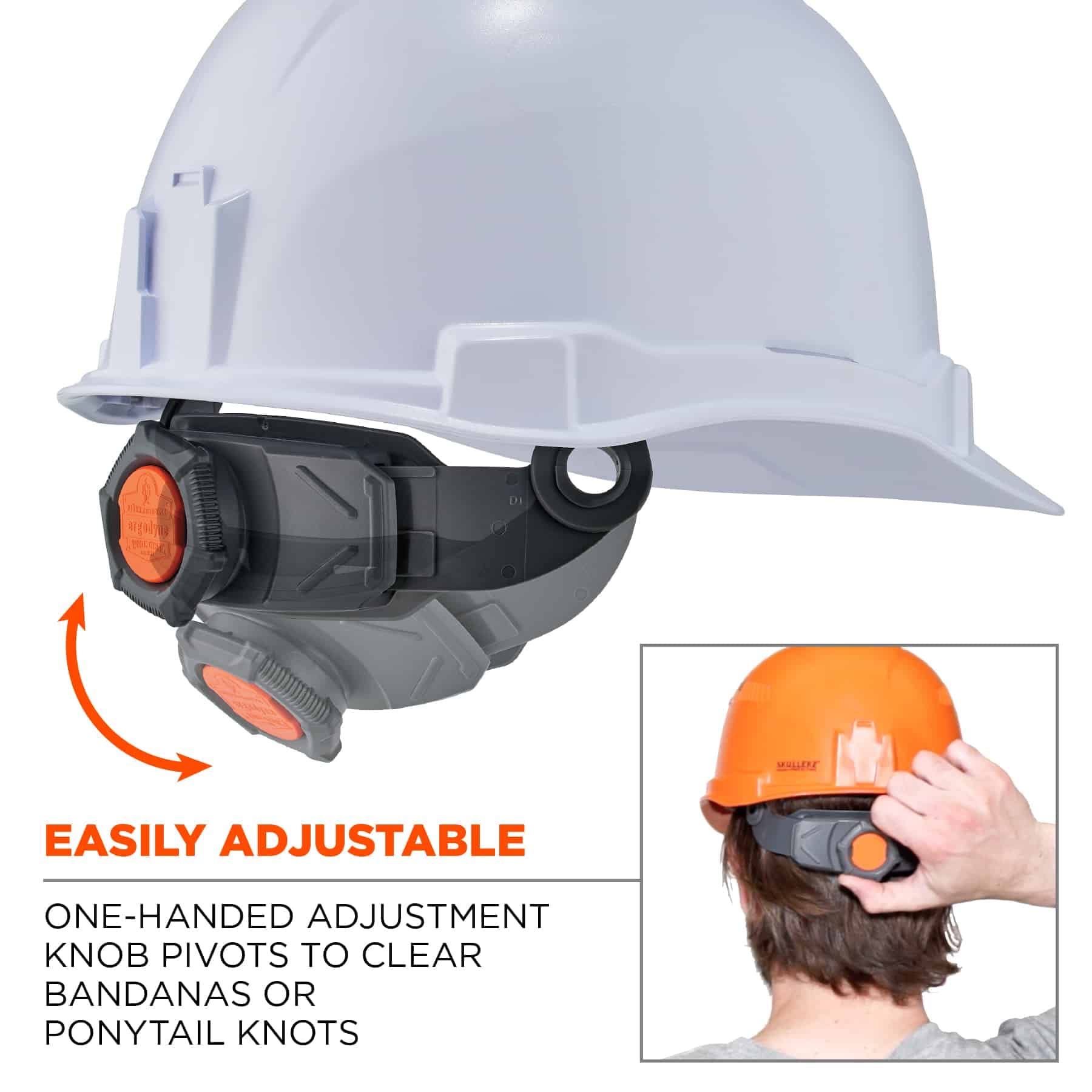 Ergodyne - 60156 Vented Hard Hat with Light, Full Brim Style, Ratchet Suspension, Class C, Skullerz 8973LED, White