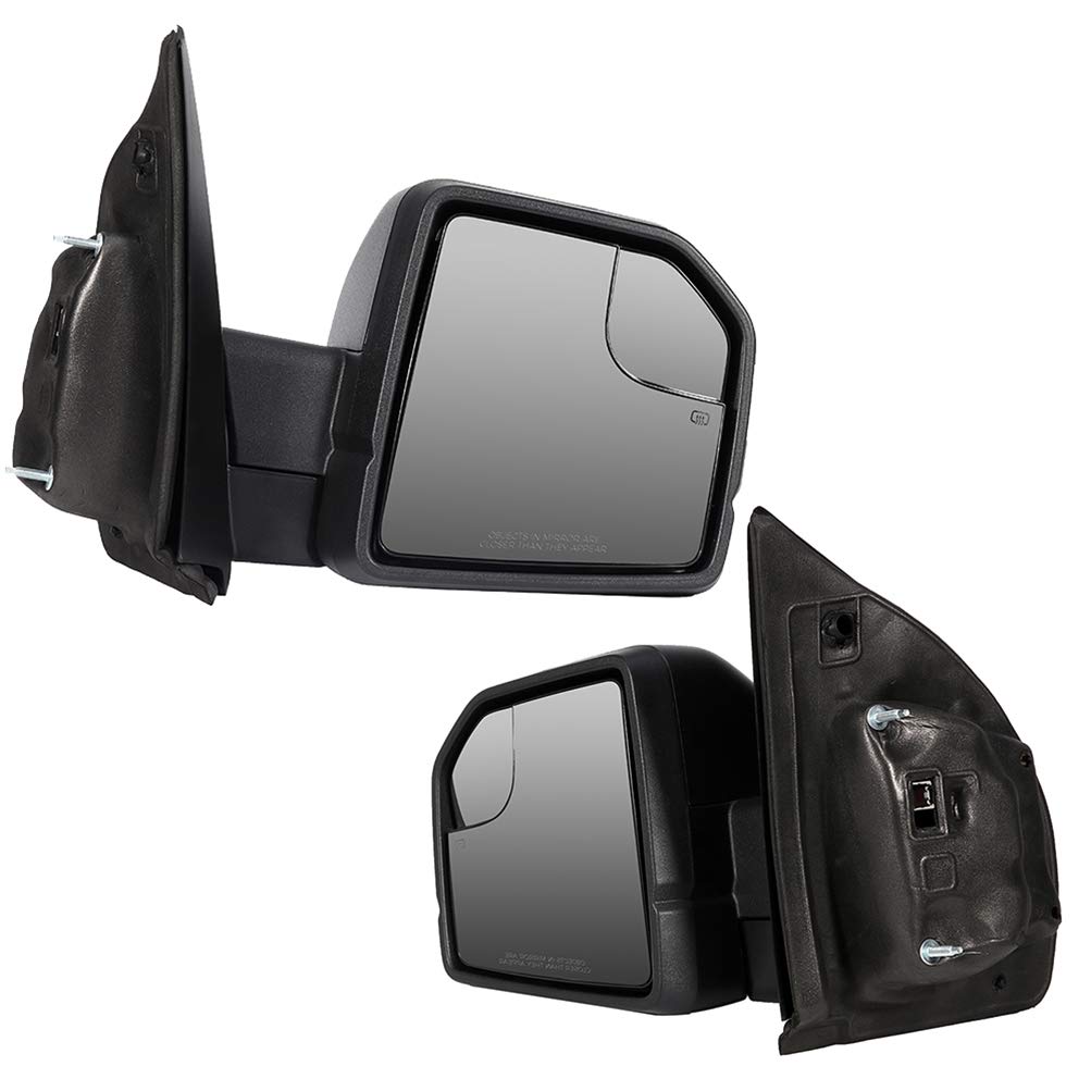 AUTOMUTO Towing Mirrors Left Right Side Tow Mirrors with Power Heated Turn Signal Fit Compatible with 2015-2018 For Ford for F150 Driver and Passenger Side Towing Mirrors