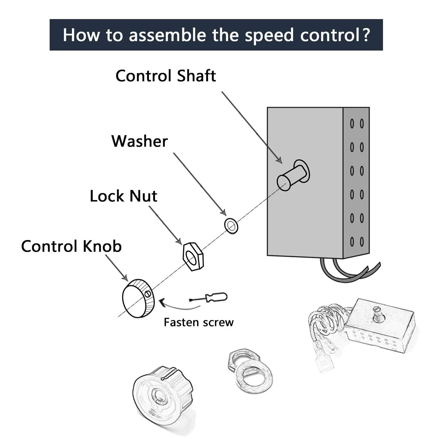 Criditpid Fireplace Stove Blower Fan Variable Rheostat Speed On/Off Switch Control, Fan Speed Control for Fireplace Stove Blower