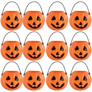 amscan 2 pack pumpkin plastic treat pails | each pack contains 12