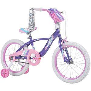 huffy kid bike quick connect assembly glimmer 16 inch, purple