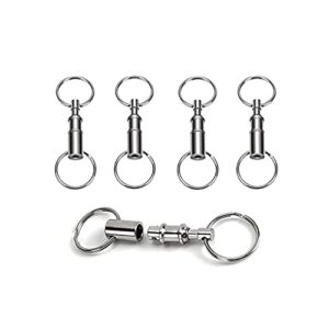 handy basics 4 pack quick release detachable pull apart keychain for unisex-adult, silver