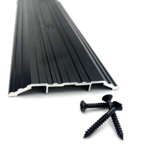 kc hardware aluminum door threshold- door saddle- metal transition strip for flooring- door sill extension- door thresholds for exterior doors- 4" wide 1/2" high- 48" black anodized