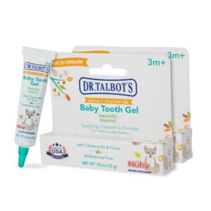 dr. talbot's baby tooth gel for sore gums, naturally inspired, 2 pack, 1.06 oz, benzocaine free, belladonna free