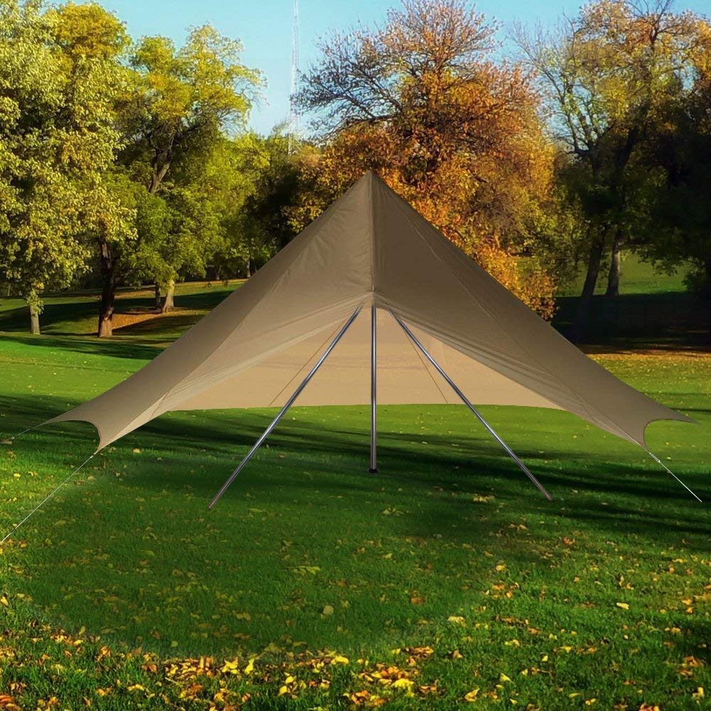 UNISTRENGH Waterproof Sunshade Heavy Duty Top Cover Roof Shelter for 3M 4M 5M 6M 7M Bell Tent (Sunshade, for 4M/13ft Tent)