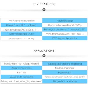 【SINDT-485 Modbus Accelerometer】High-Accuracy 200Hz MPU6050 3-Axis Acceleration+Gyro+Quaternion+2-Axis Angle(XY 0.05° Accuracy), IP67 Waterproof Tilt Sensor for Constructions Monitoring