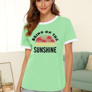 Nlife Bring On The Sunshine Graphic Long Sleeves Tees Blouses for Women Tops Sweaters for Women