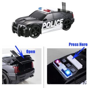 IYEAM Police Car Toy Plastic Pursuit Rescue Vehicle with Sirnes Sound and Light for Kids Toddlers Boys 1:20