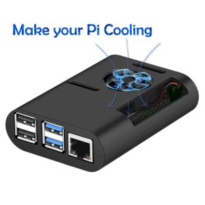 Raspberry Pi 4 Case, MazerPi Raspberry Pi Case with Cooling Fan, Raspberry Pi 4 Heatsink for Raspberry Pi 4 Model B, Pi 4B, Pi 4