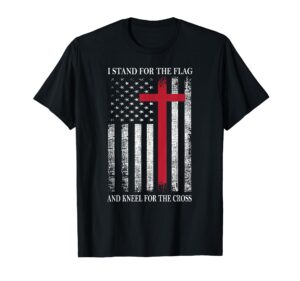 i stand for the flag and kneel for the cross shirt usa flag t-shirt