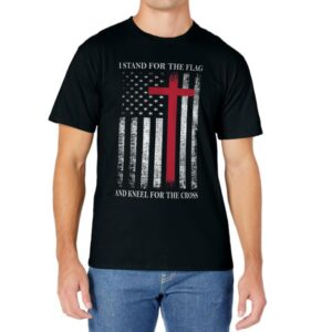 I Stand for the Flag and Kneel for the Cross Shirt USA Flag T-Shirt