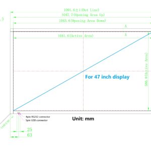 DeYoWo 47 Inch Interactive 10 Points Infrared IR Touch Screen Overlay Frame Free Driver