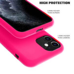 ZUSLAB Case Compatible with Apple iPhone 11 Pro Max Phone Silicone Gel Rubber Bumper Cover, Slim Thin Hard Shell Shockproof Full-Body Protective Case - Neon Pink