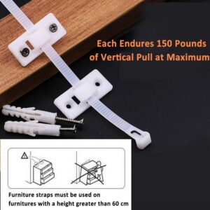 Furniture Straps (12 Pack) Furniture Anchors for Baby Safety Proofing, Wall Anchors Anti Tip Kit Easy Installation for Firmly Fixing, Adjustable Earthquake-Resistant Child Safety Straps