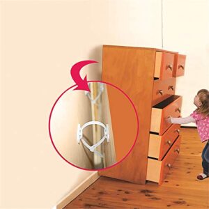 Furniture Straps (12 Pack) Furniture Anchors for Baby Safety Proofing, Wall Anchors Anti Tip Kit Easy Installation for Firmly Fixing, Adjustable Earthquake-Resistant Child Safety Straps