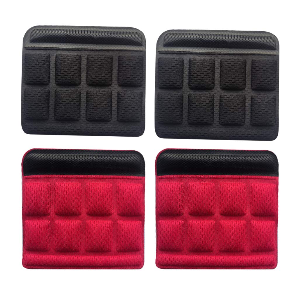 HHongJM Thickness 0.6mm Helmet Chin Pads fit Cycling Bike Motorcycle Helmet Sponges Chin Strap Padding 4PCS Red/Black